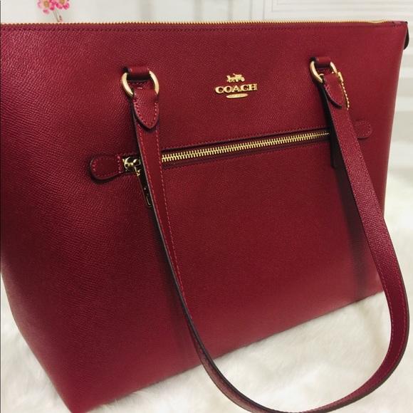 Coach | Bags | Nwt Coach Gallery Deep Scarlet Tote Bag | Poshmark